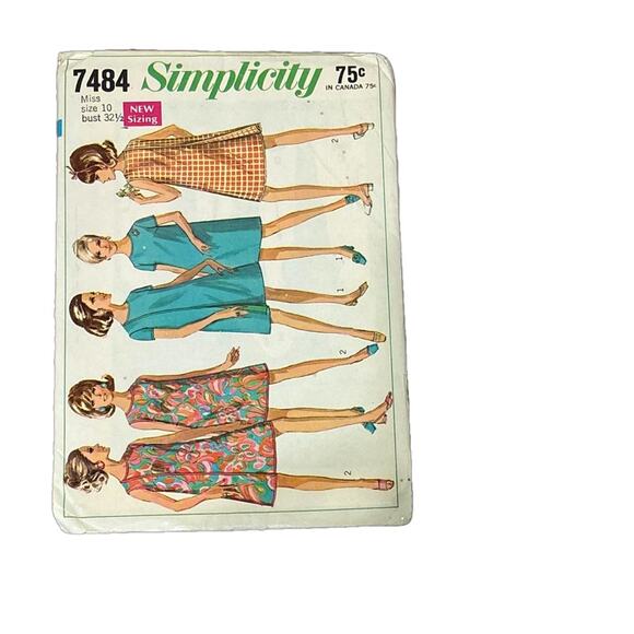 Simplicity | Other | Vintage Simplicity 7484 Sewing Pattern Sz Bust 325 ...